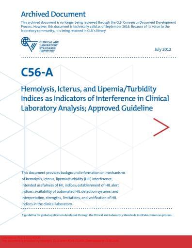 C56-A : Hemolysis, icterus, and lipemia-turbidity...
