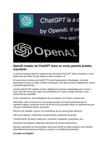 OpenAI creador de ChatGPT lanzo su curso gratuito puedes...