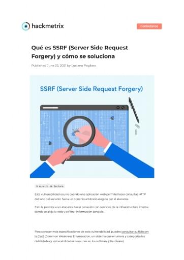 Qué es SSRF (Server Side Request Forgery) y cómo se soluciona