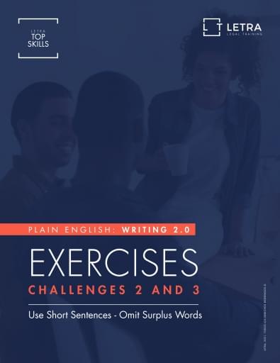 Exercises Plain English for Lawyers; Challenges 2-3 - Ideas...
