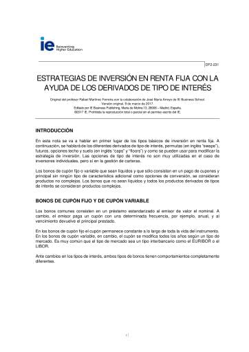 Estrategias de inversión en renta fija con ayuda de derivados...