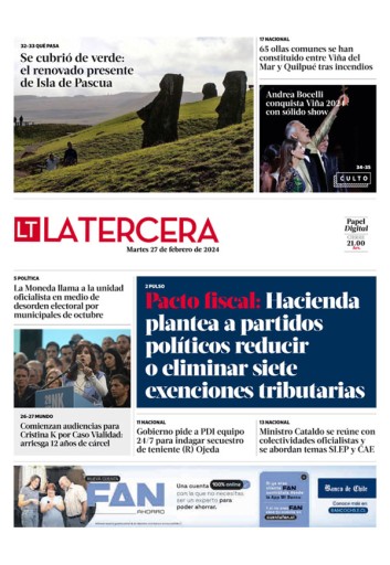 27-02-2024 La Tercera - Papel Digital La Tercera