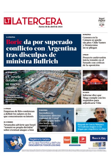 18-04-2024 La Tercera - Papel Digital La Tercera