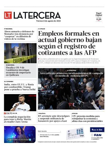 08-08-2025 La Tercera - Papel Digital La Tercera