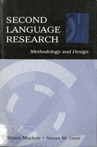 Second language research : methodology and design