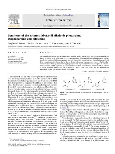 Syntheses of the racemic jaborandi alkaloids...