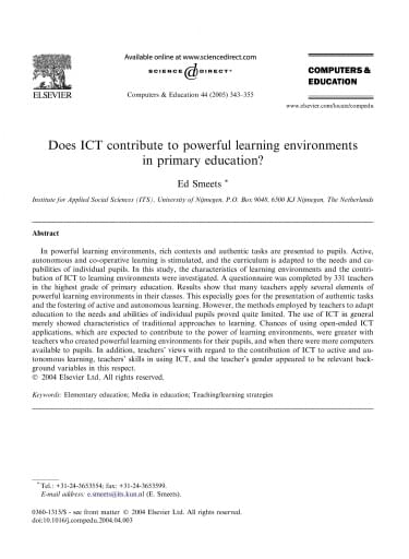 Does ICT contribute to powerful learning environments in...