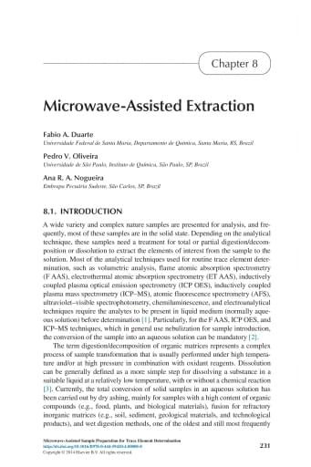 Microwave-Assisted Sample Preparation for Trace Element...