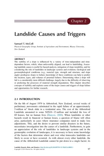 Landslide Causes and Triggers - Universidad Técnica...