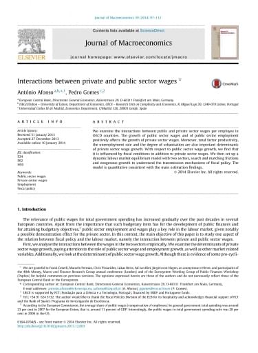 Interactions between private and public sector wages Interactions between private and public sector wages