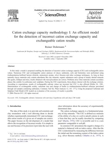 Cation exchange capacity methodology I: An efficient...