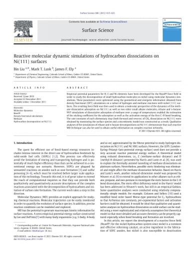 Reactive Molecular Dynamic Simulations Of Hydrocarbon