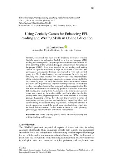 Using genially games for enhancing EFL reading and...