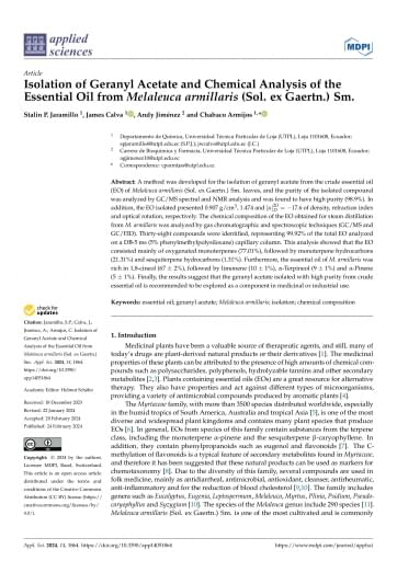 Isolation of Geranyl Acetate and Chemical Analysis of...