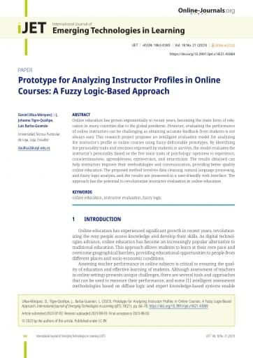Prototype for analyzing instructor profiles in online...